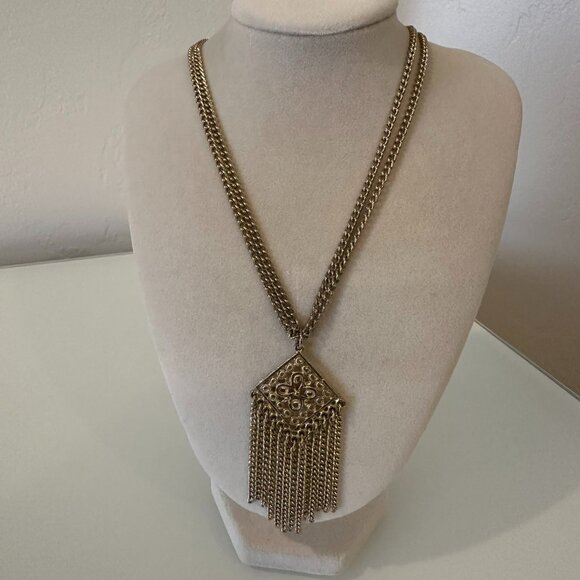 Fashion Jewelry | Jewelry | Long Goldtone Chain With Diamond Shaped ...